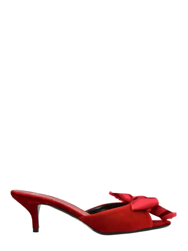 Valentino Garavani Velvet Heeled Mules - Red