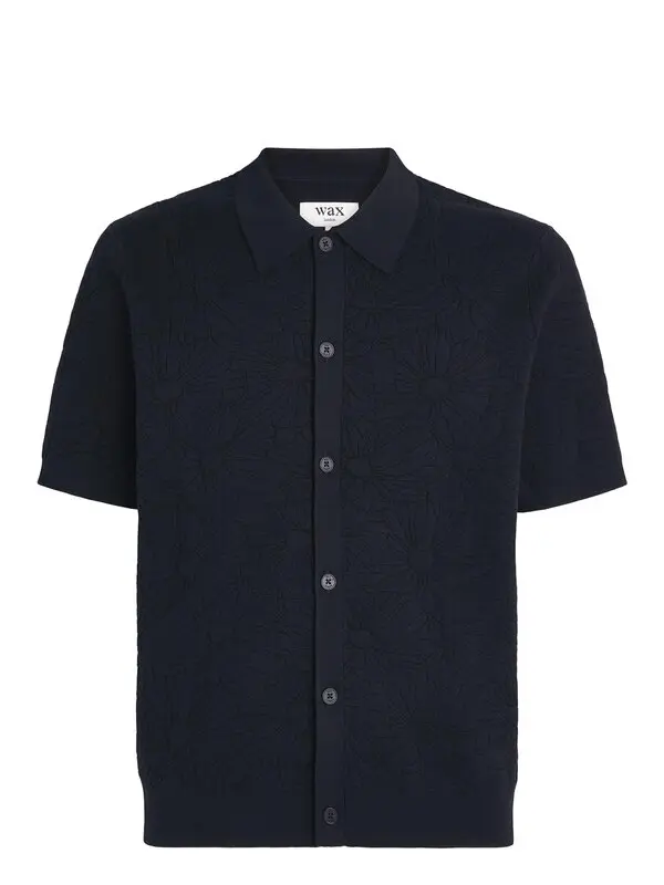 WAX LONDON Cotton-blend Tellaro Shirt - Navy