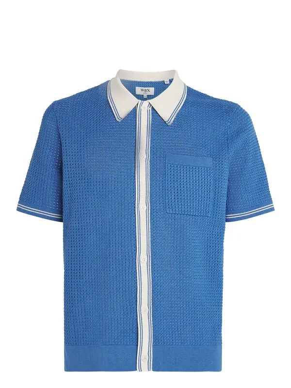 WAX LONDON Linen-blend Belle Polo Shirt - Blue