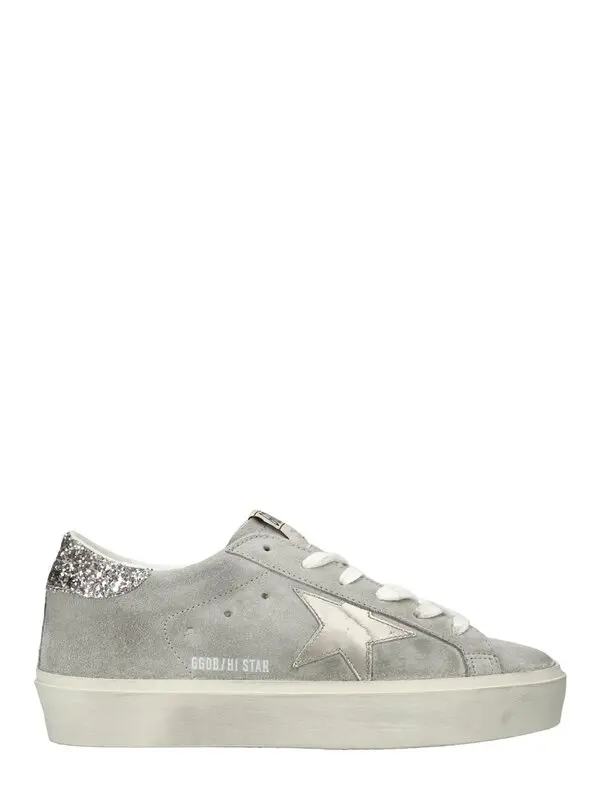 GOLDEN GOOSE Hi Star Suede Sneakers - Silver
