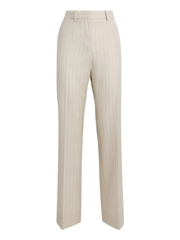 Acne Studios Wool Pinstripe Straight Trousers - Ivory
