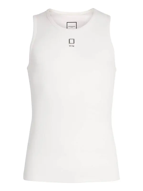 WOOYOUNGMI Stretch-cotton Logo Sleeveless Top - White