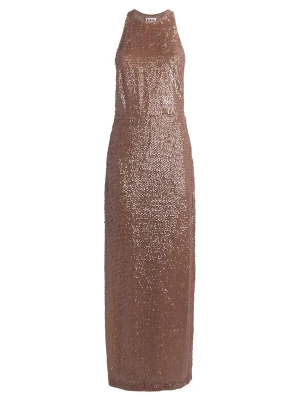 Staud Sequinned Bree Maxi Dress - Rose Gold