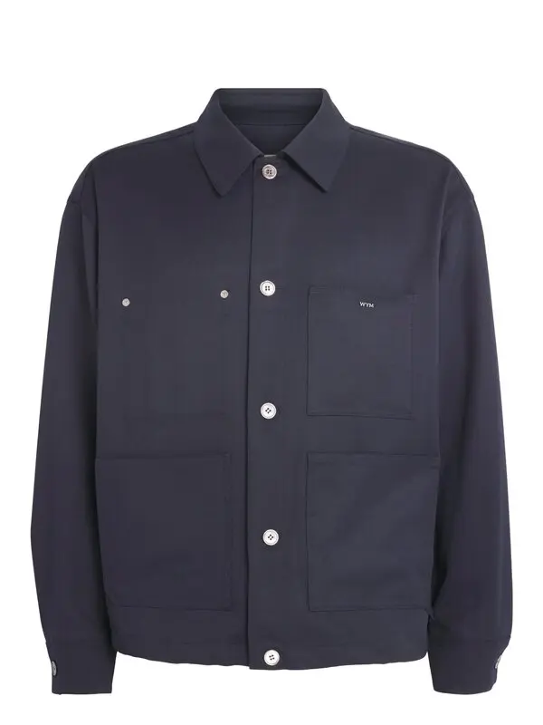 WOOYOUNGMI Wool Patch Pocket Shirt - Blue
