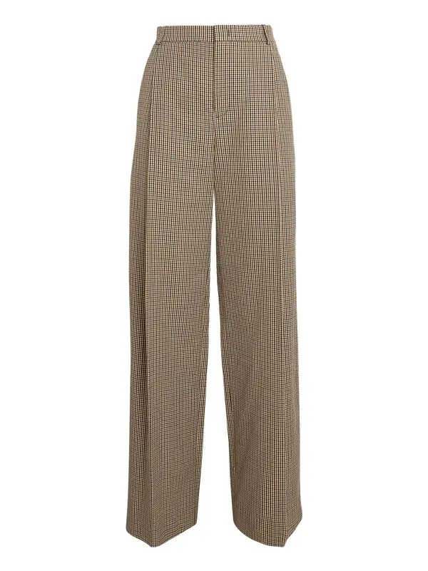 Vince Cotton-lyocell Check Camille Trousers - Beige