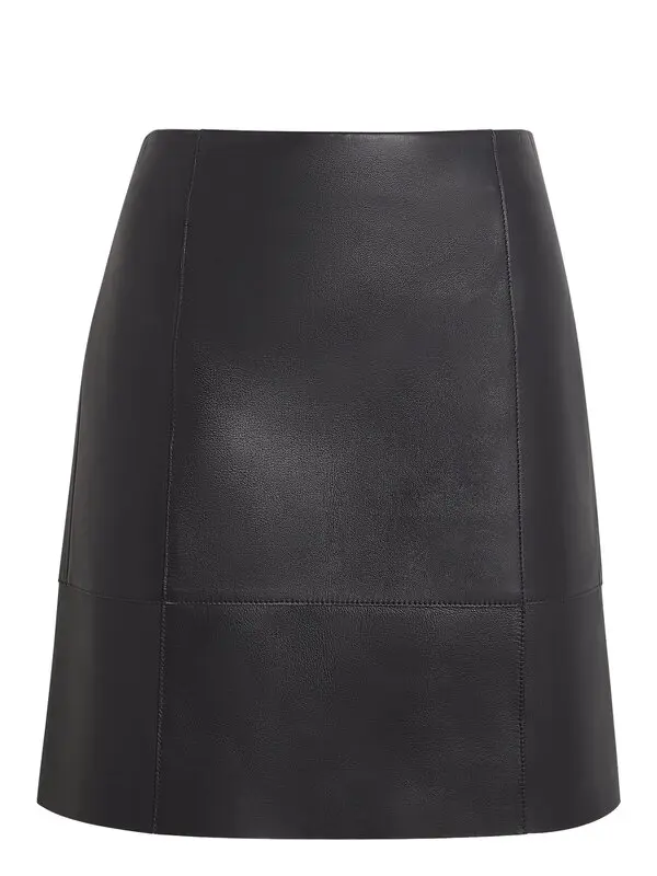 Vince Leather Panelled Mini Skirt - Black
