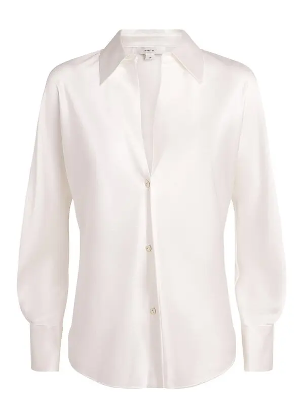 Vince Silk Bias Blouse - White