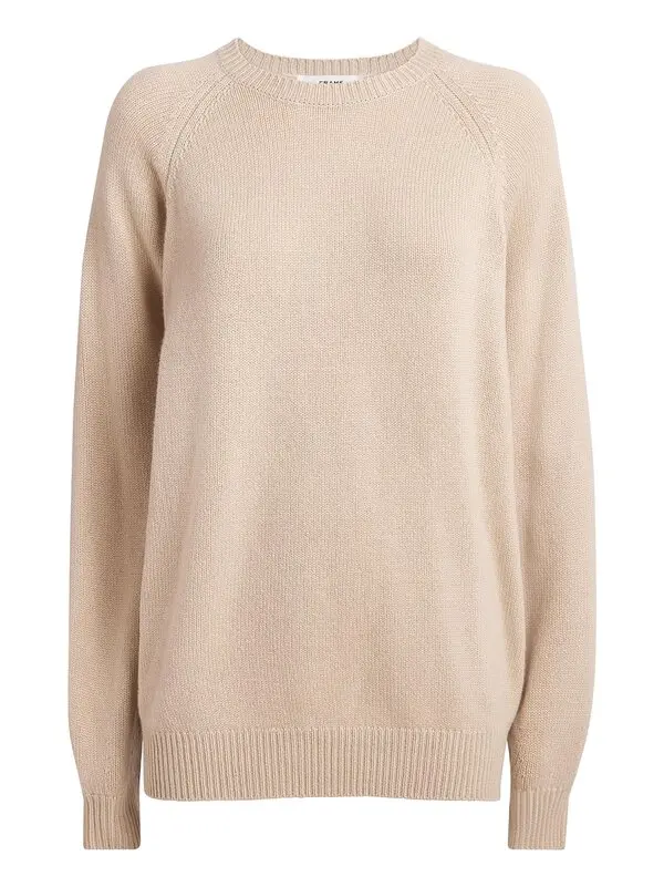 FRAME Cashmere Sweater With Patch Detail - Beige