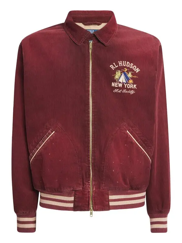 Polo Ralph Lauren Corduroy Embroidered Track Jacket - Red