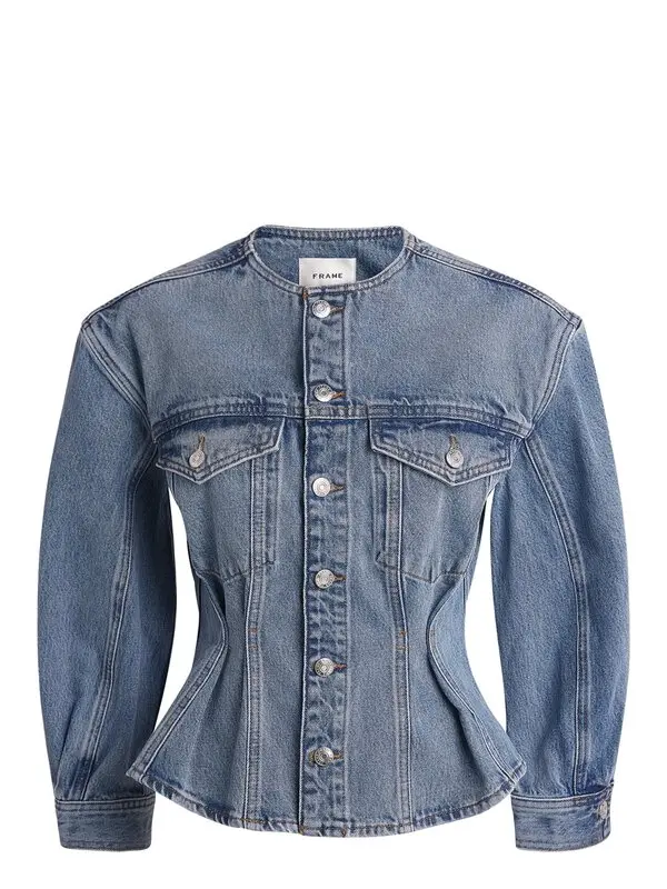FRAME Nipped Denim Jacket - Blue