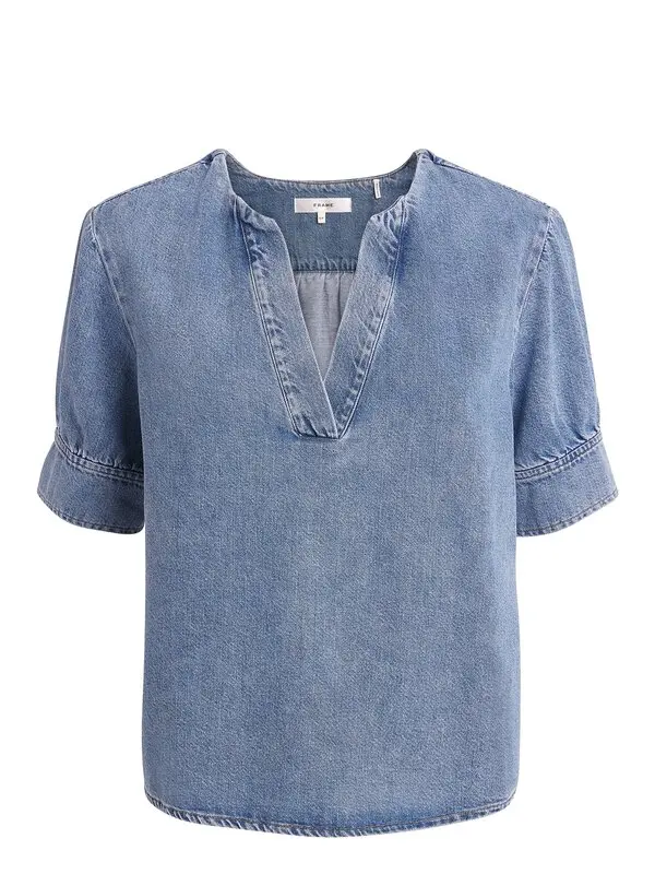 FRAME Denim V-neck Shirt - Blue