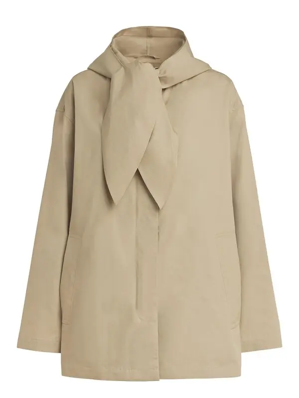 TOTEME Technical Windbreaker Jacket With Scarf Detail - Beige