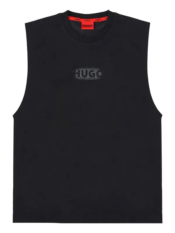 Hugo Logo Tank - Black