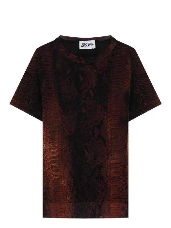 JEAN PAUL GAULTIER Python Print T-shirt - Brown