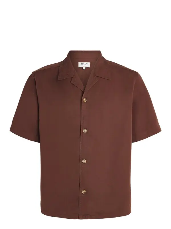 WAX LONDON Camp Collar Curzon Shirt - Brown