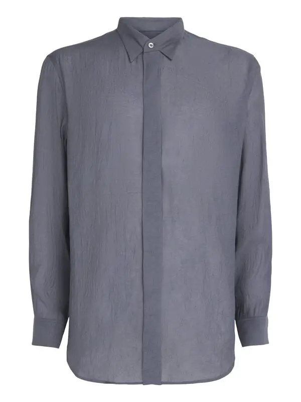 SYSTEM Hidden Button Shirt - Grey