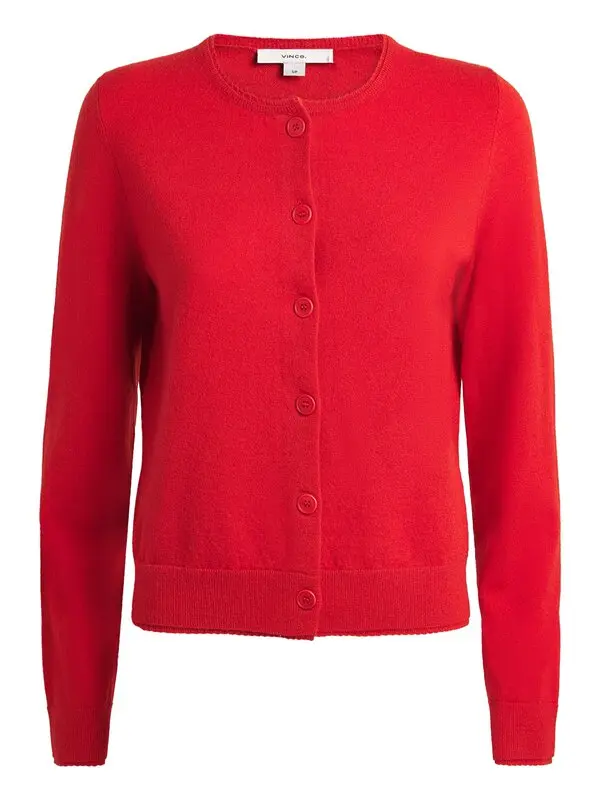 Vince Wool-cashmere Blend Cardigan - Red
