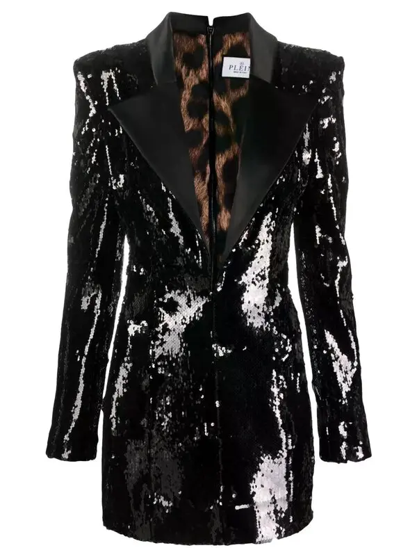 Philipp Plein Sequin-embellished Fitted Blazer Dress - Black