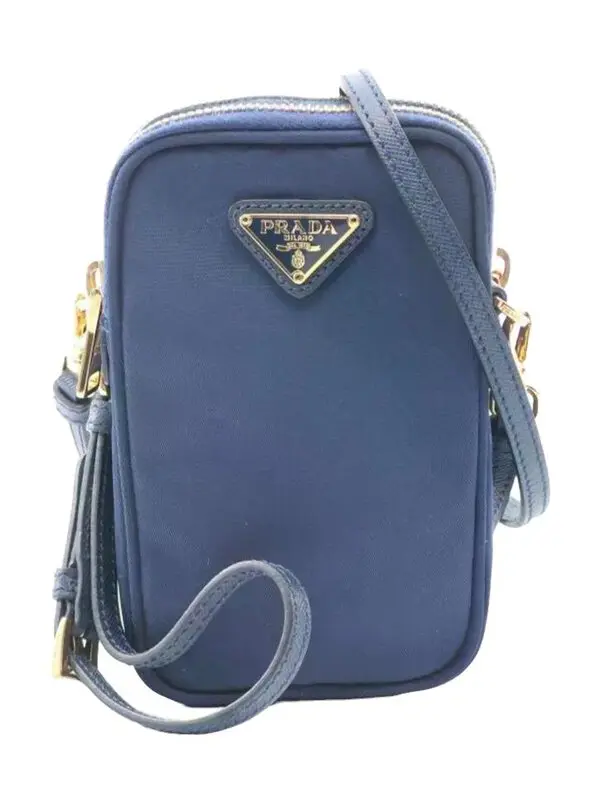 Prada 2010s Tessuto Shoulder Bag - Blue