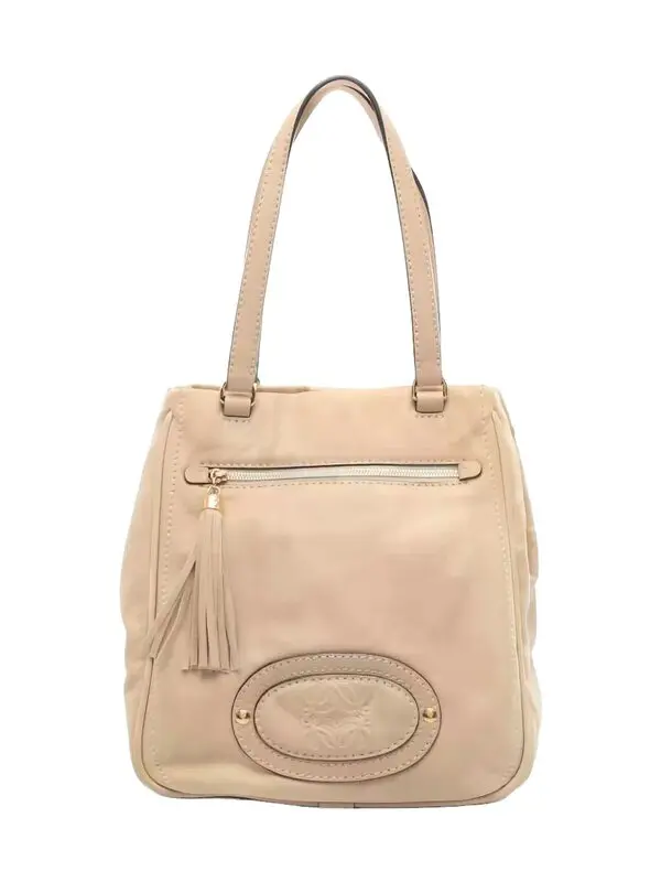 Loewe Anagram Leather Shoulder Bag - Neutrals