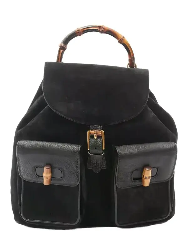 Gucci 2000s Bamboo Backpack - Black