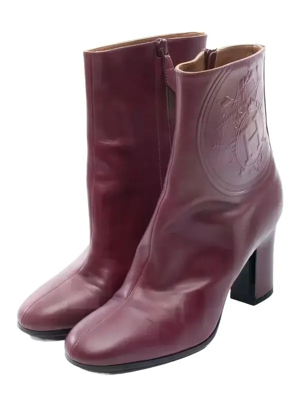 Hermès 2000s Embossed Leather Boots - Red