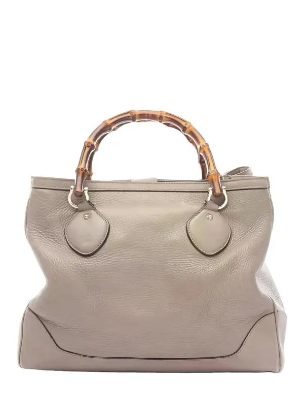 Gucci 2000s Bamboo-handle Leather Handbag - Grey