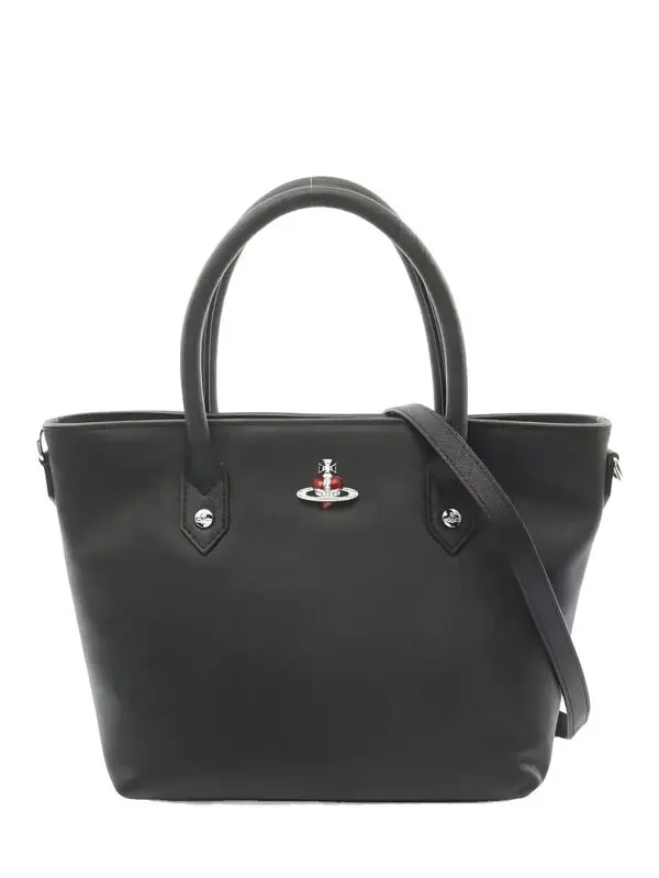 VIVIENNE WESTWOOD Saffiano Heart Orb Mini Tote - Black