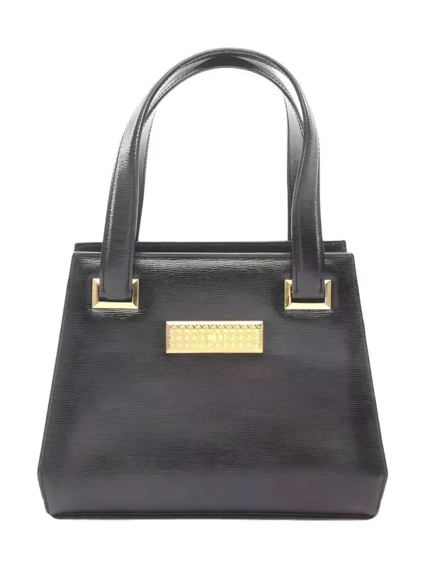 Dior 2000s Cd Logo Leather Tote Bag - Black