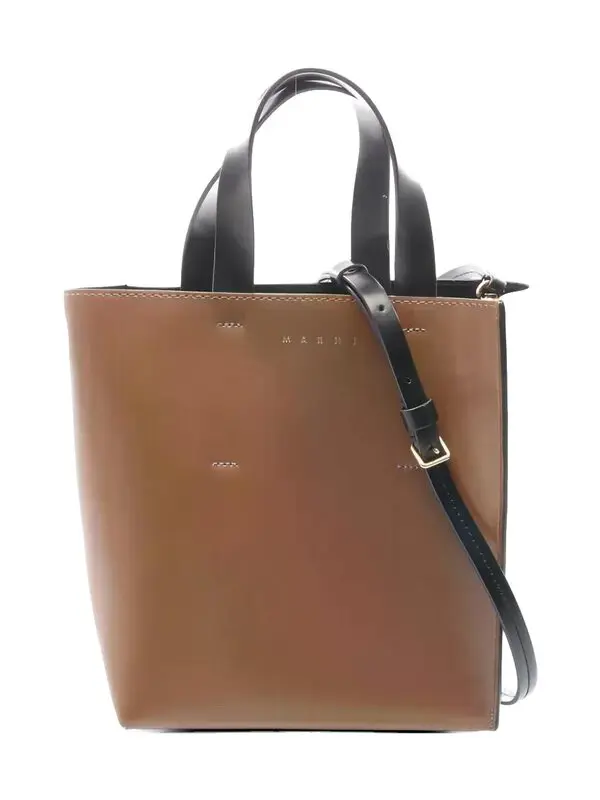 Marni 2010s Museo Leather Tote Bag - Brown
