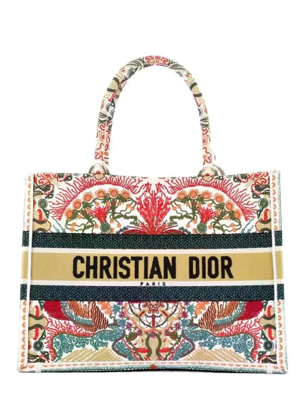 Dior Book Embroidered Canvas Medium Tote - Multicolour