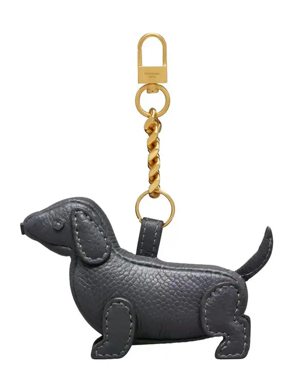 Thom Browne Hector Leather Bag Charm - Grey