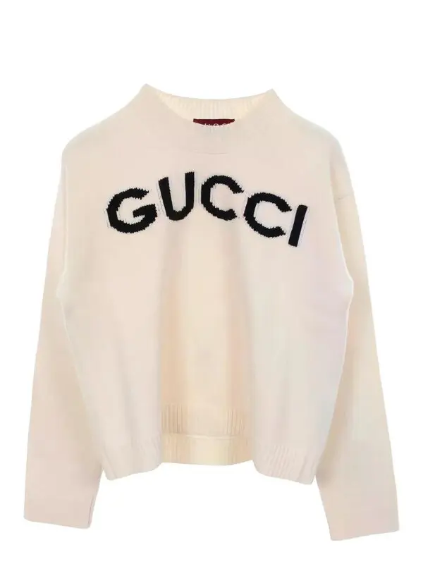 Gucci 2010s Intarsia-knit Wool Sweater - Neutrals
