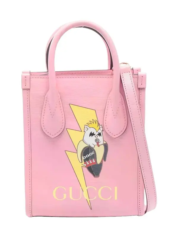 Gucci X Bananya Mini Leather Tote - Pink