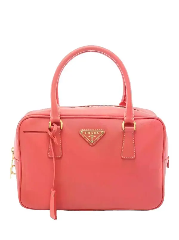 Prada Saffiano Leather Bauletto Tote - Pink