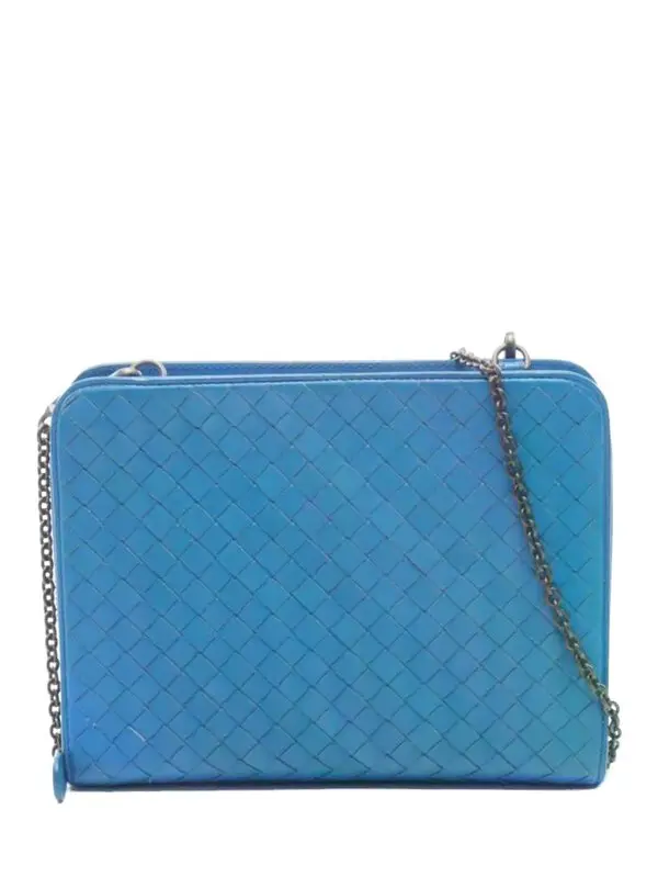 Bottega Veneta Intrecciato Leather Shoulder Bag - Blue
