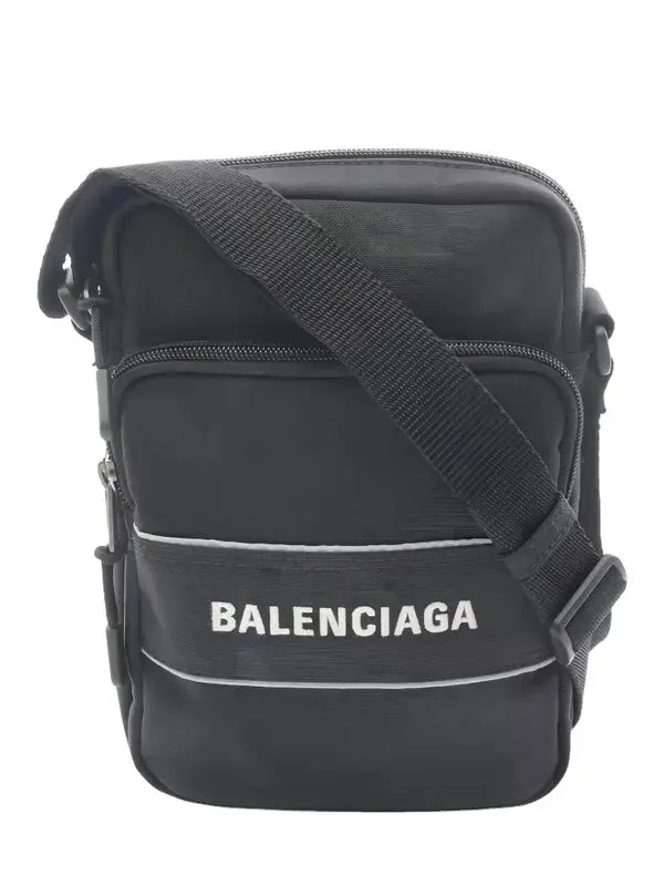 Balenciaga 2010s Logo-print Shoulder Bag - Black