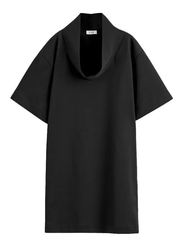 Cos Mock-neck Cocoon Mini Dress - Black
