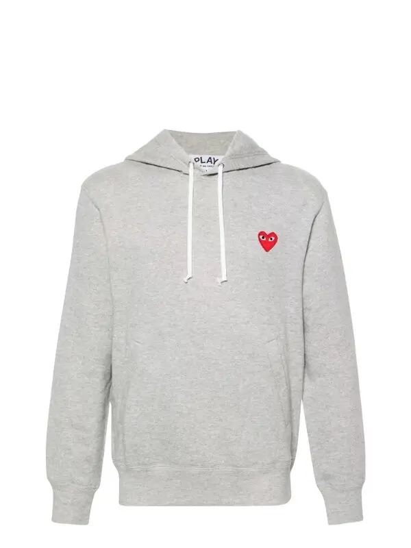Play Comme Des Garcon Appliqué Hoodie - Grey