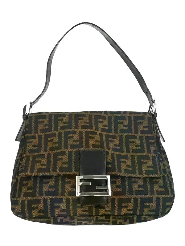 Fendi Zucca Baguette Handbag - Black