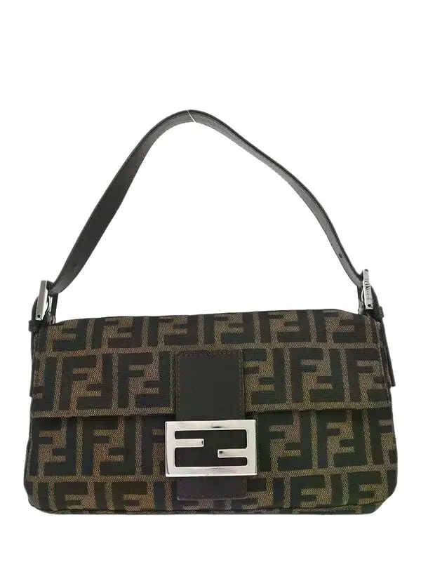 Fendi 2000 Zucca Baguette Handbag - Black