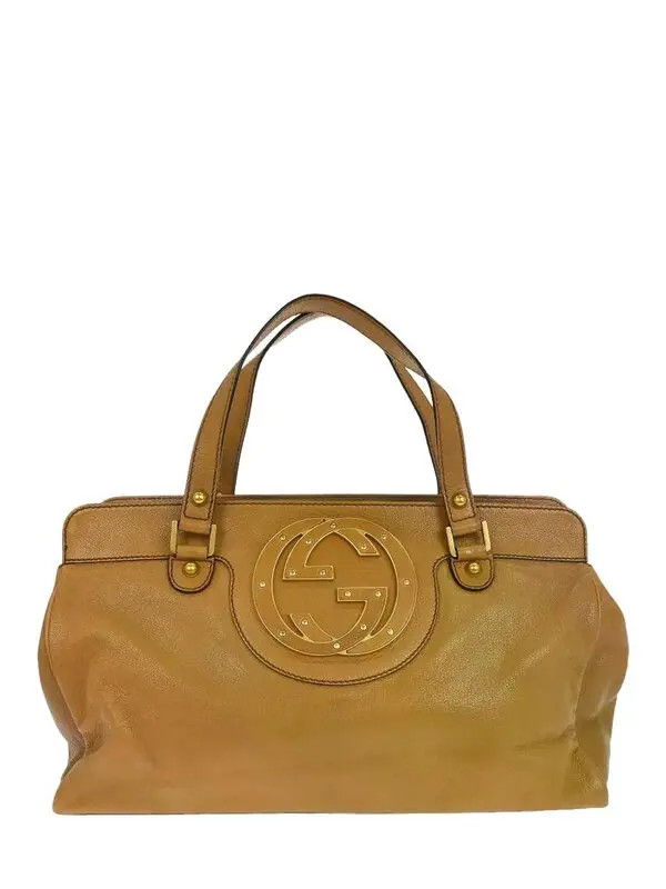 Gucci 1990s Interlocking Leather Handbag - Neutrals