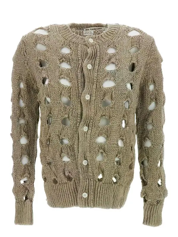Comme Des Garçons Distressed-effect Jumper - Neutrals