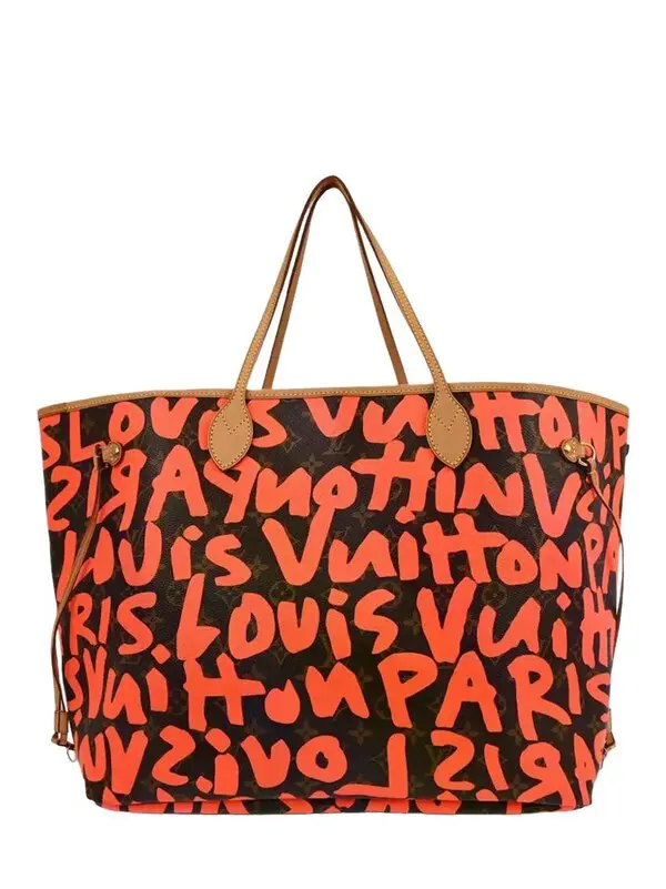 LOUIS VUITTON Monogram Graffiti Neverfull Gm Tote Bag - Orange