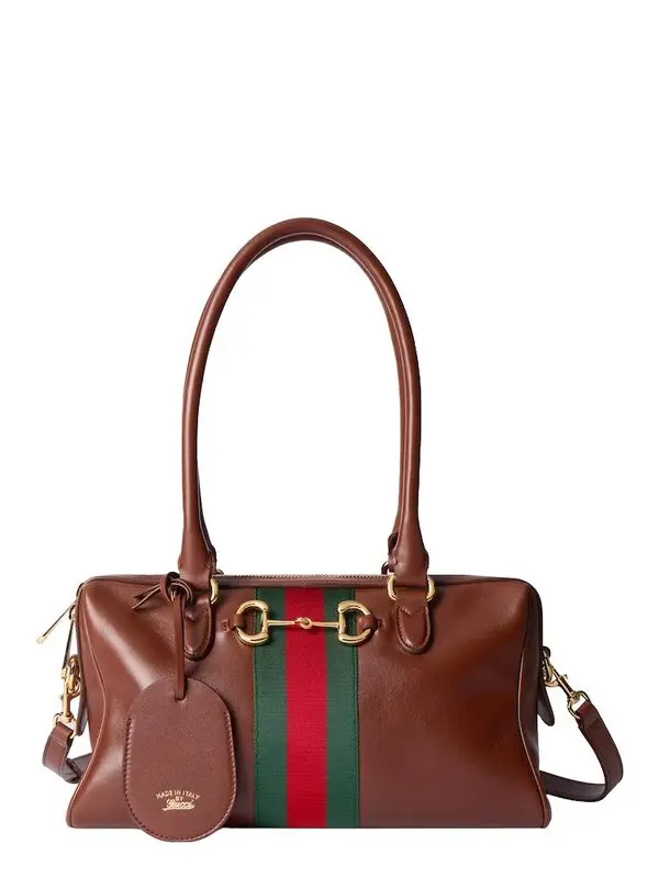Gucci Medium Boston Bag In Leather - Brown