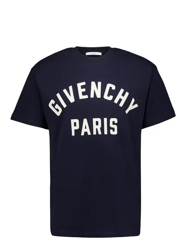 Givenchy Navy Cotton Logo T-shirt - Blue