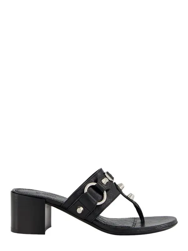 Balenciaga Mid-heel City Thong Sandals - Black