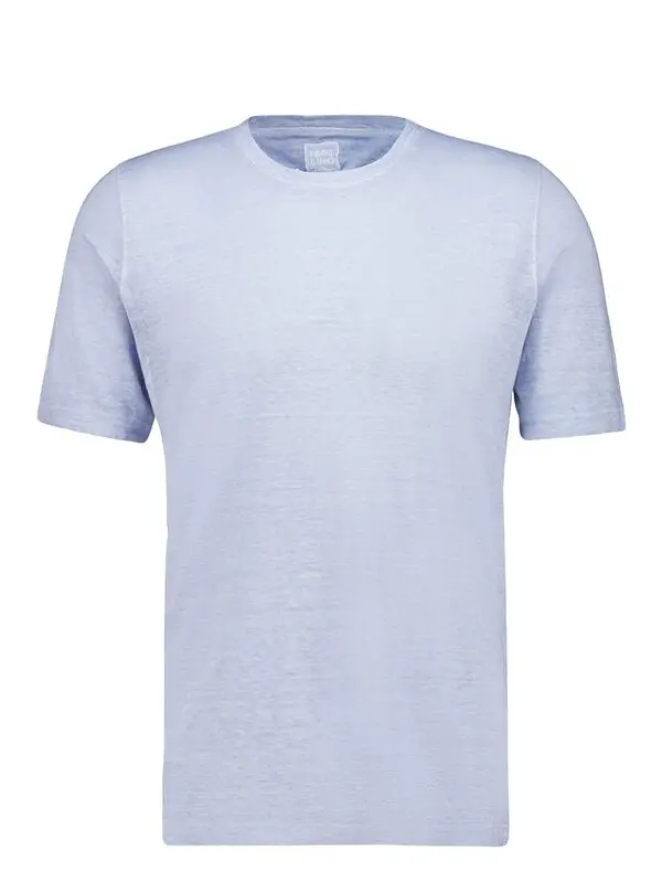 120% Lino Placid Linen T-shirt - Blue