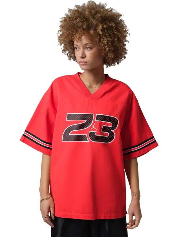 JORDAN Flight Woven Jersey Top - Red