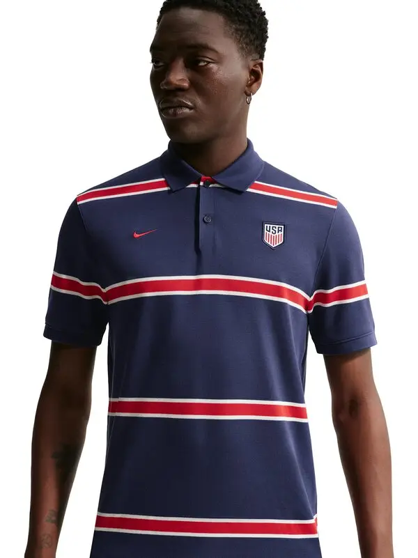 Nike Usmnt The Polo Dri-fit Soccer Polo - Blue